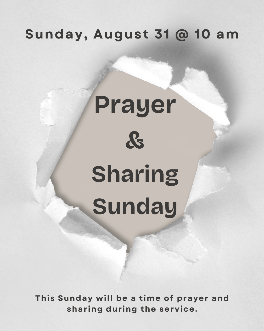 Prayer Focus and Sharing