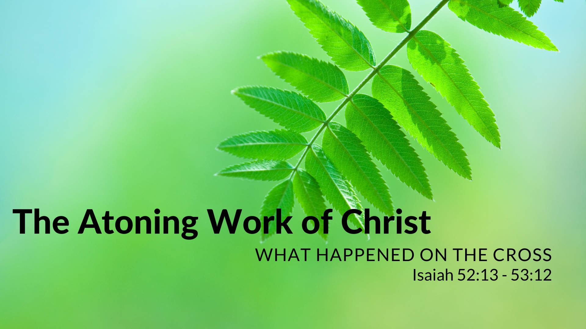 The Atoning Work of Christ