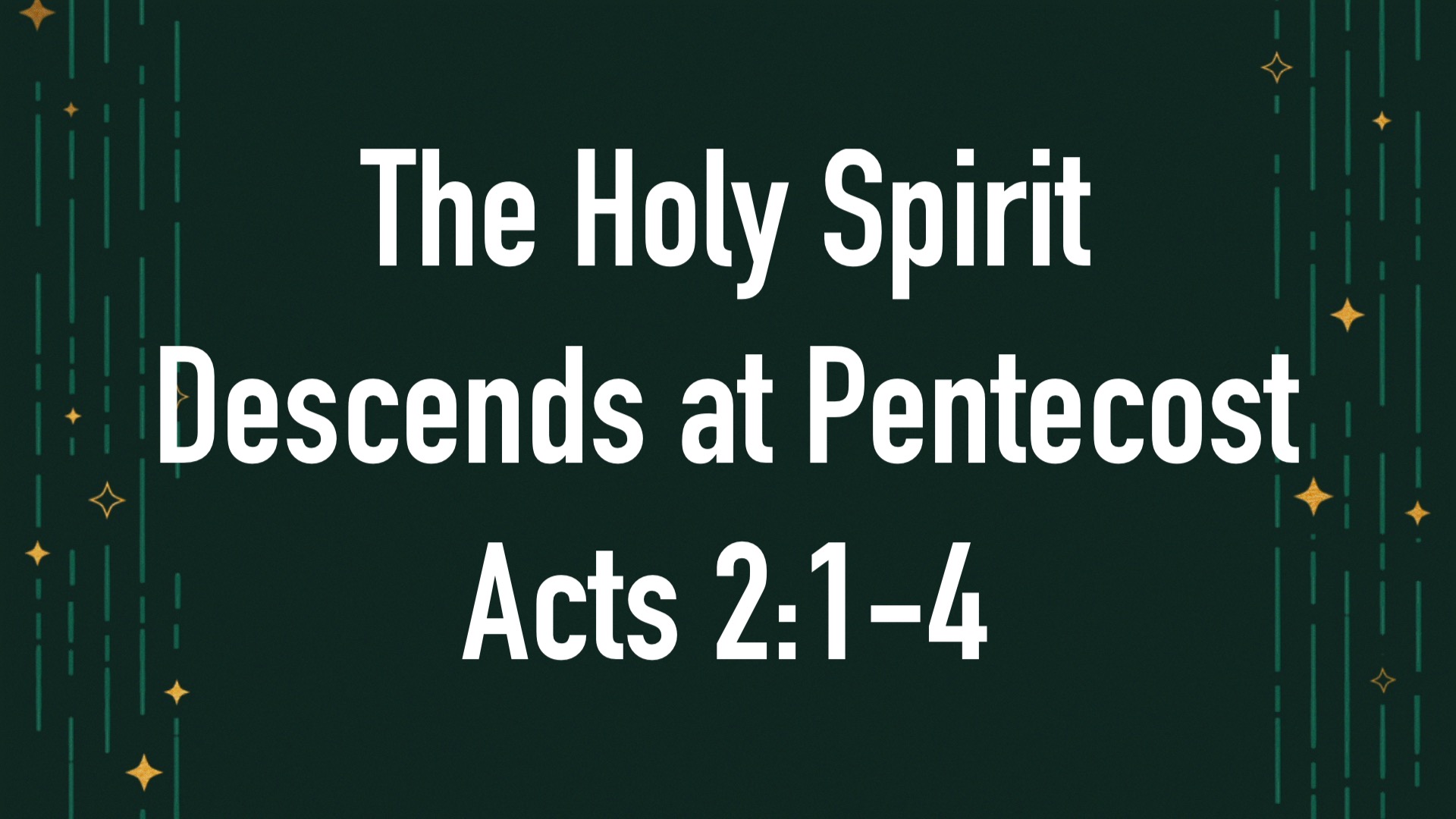 The Holy Spirit Descends On Pentecost