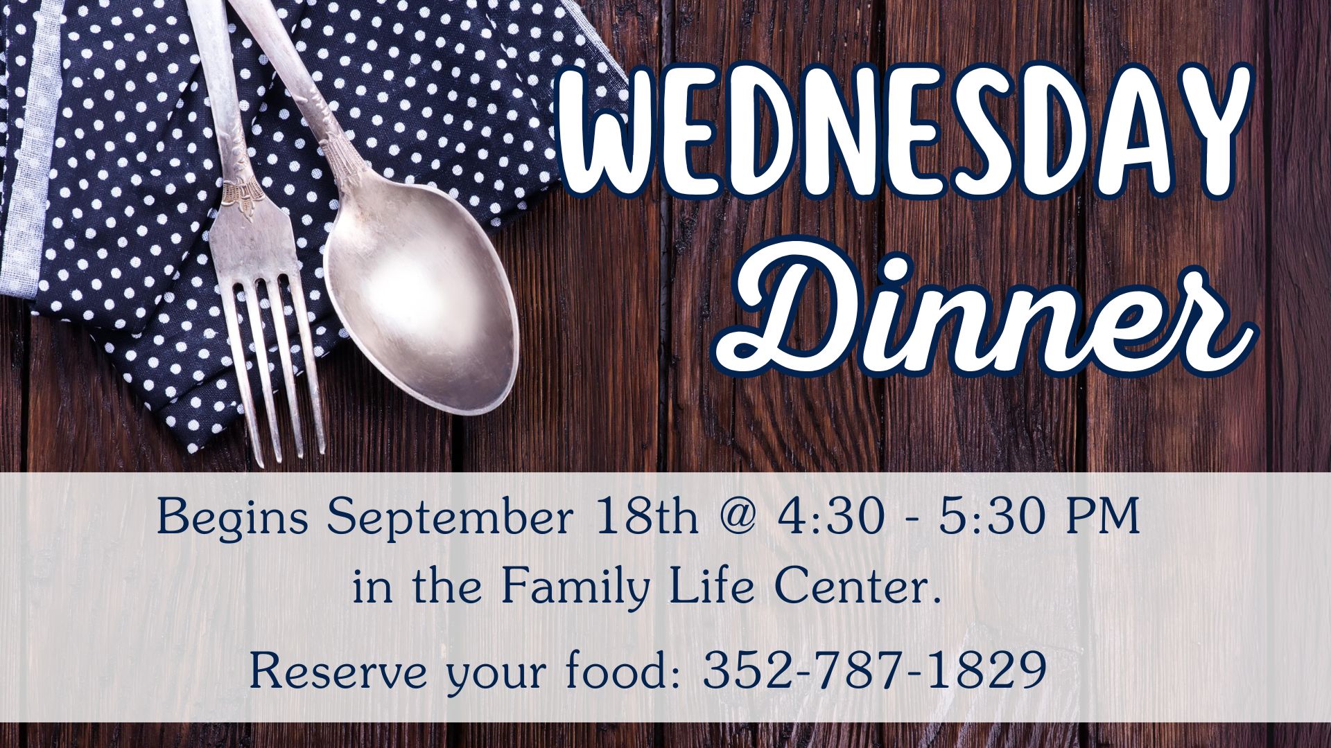 Wednesday Dinners Fruitland Park Florida