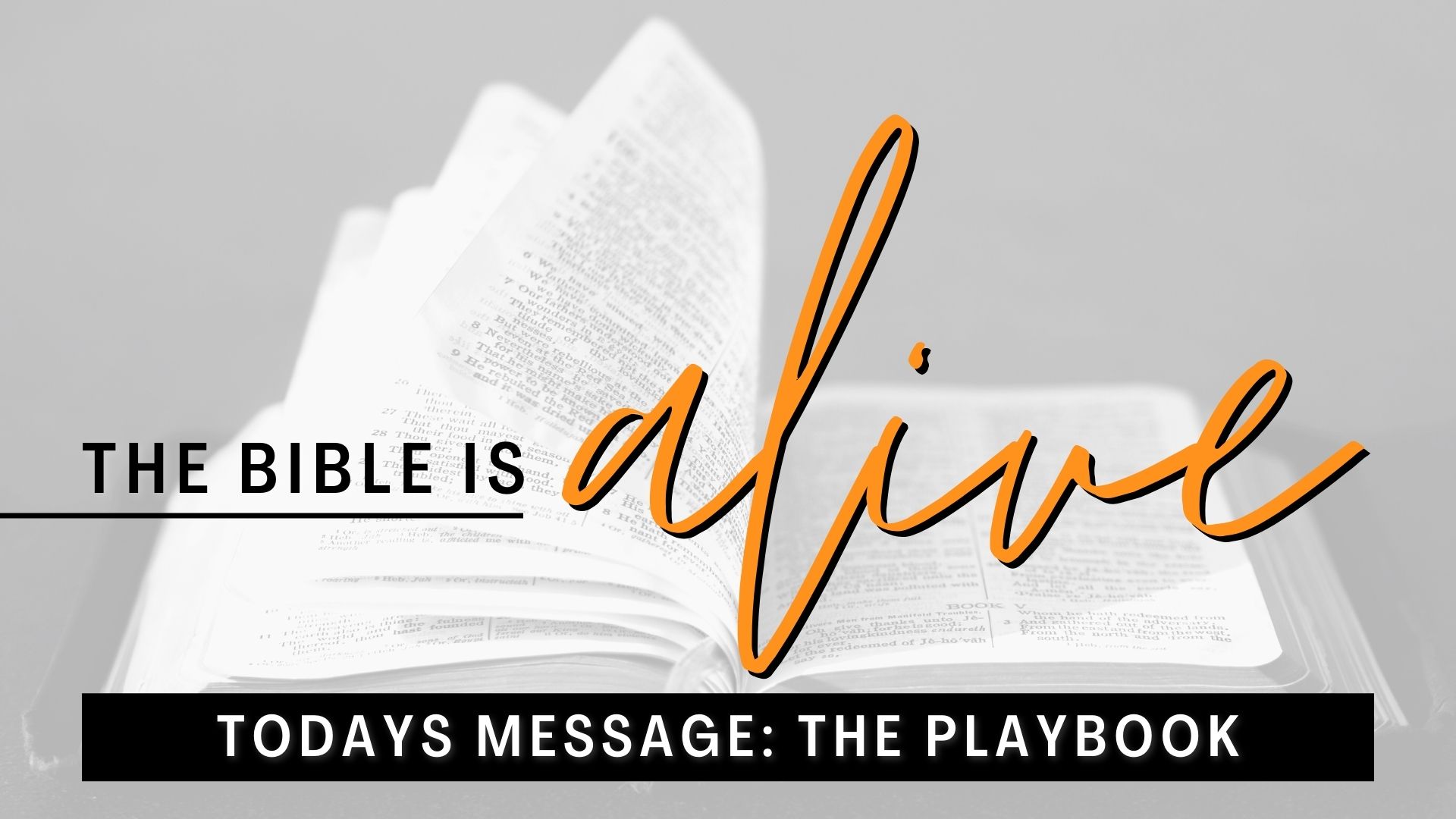 the Bible is Alive - Week 3 - The Playbook