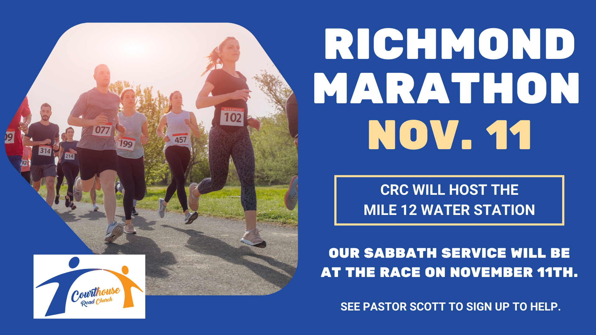 Sabbath Worship Service at the Richmond Marathon